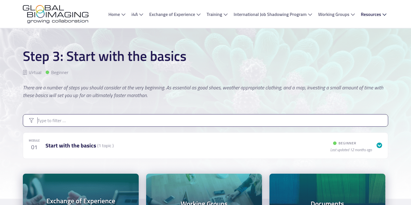 Step 3: Start with the basics | Global BioImaging
