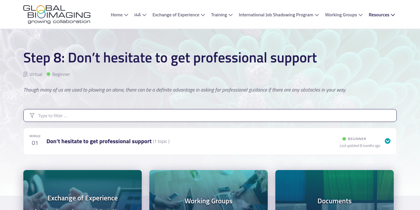 Step 8: Don’t hesitate to get professional support | Global BioImaging