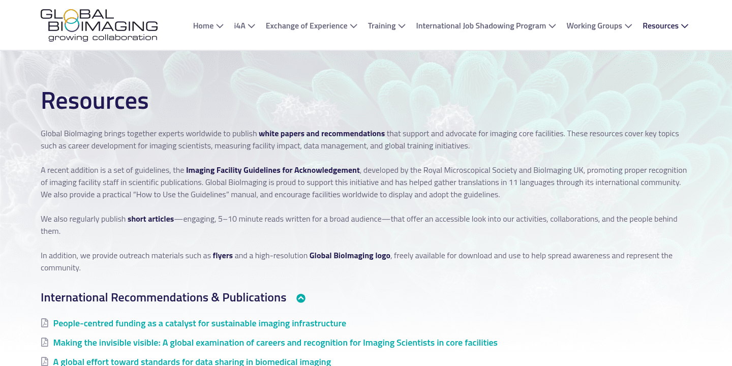 Resources | Global BioImaging
