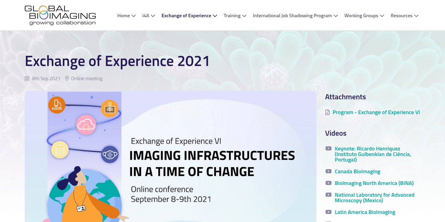 Exchange of Experience 2021 | Global BioImaging