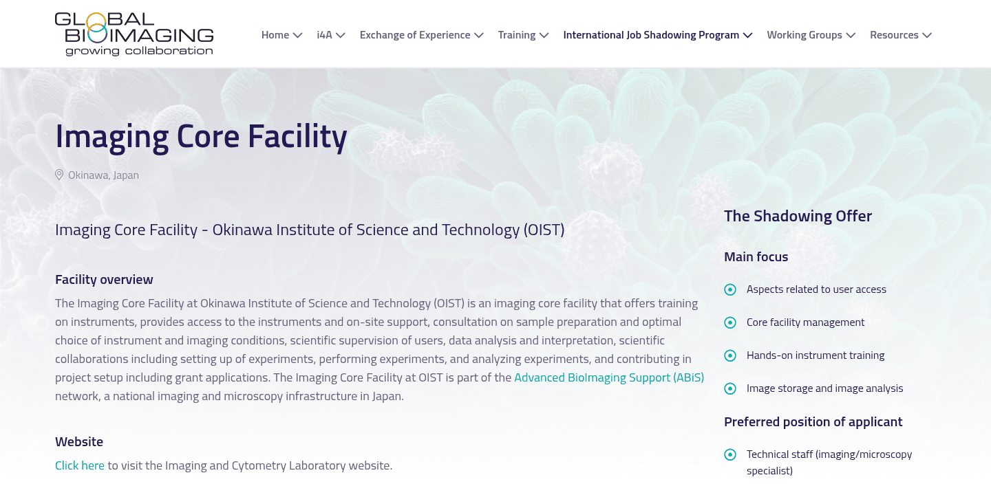 Imaging Core Facility | Global BioImaging