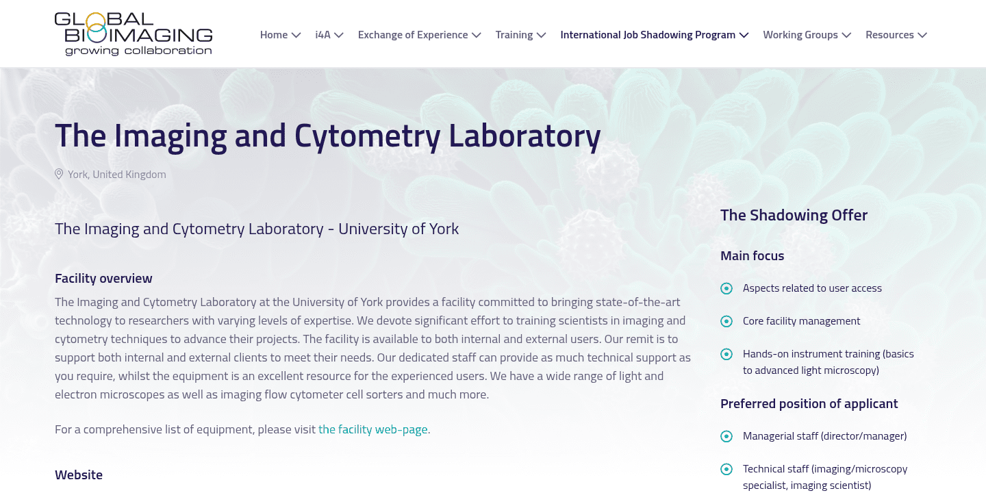 The Imaging and Cytometry Laboratory | Global BioImaging