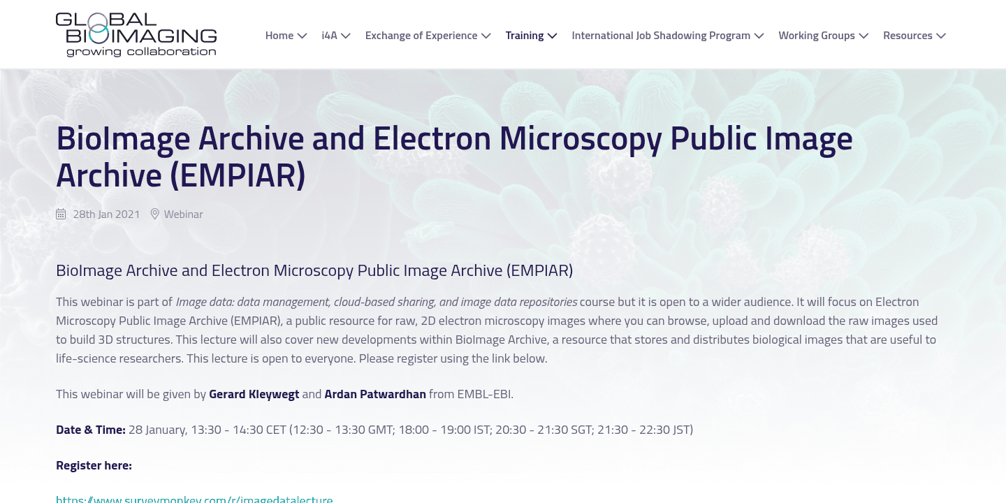 BioImage Archive and Electron Microscopy Public Image Archive (EMPIAR ...