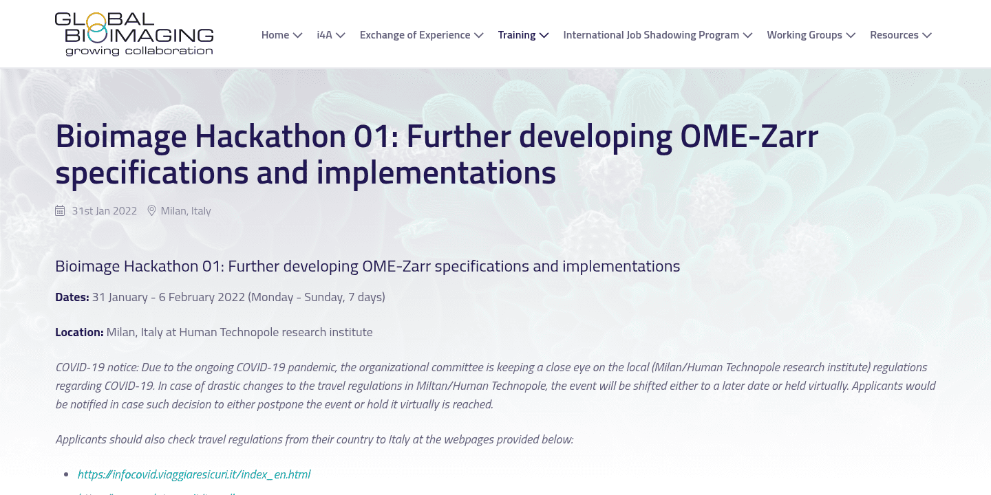 Bioimage Hackathon 01: Further developing OME-Zarr specifications and implementations | Global ...