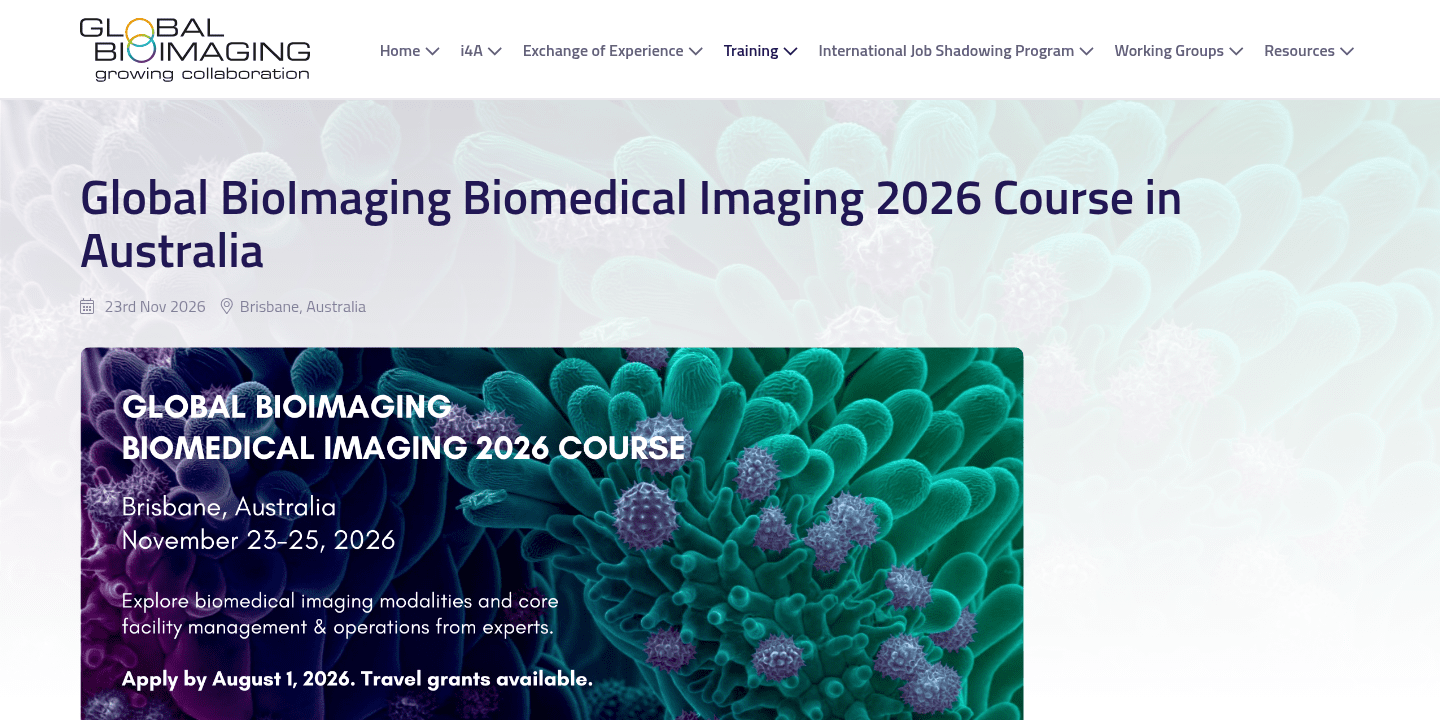 Global BioImaging Biomedical Imaging 2026 Course in Australia | Global ...