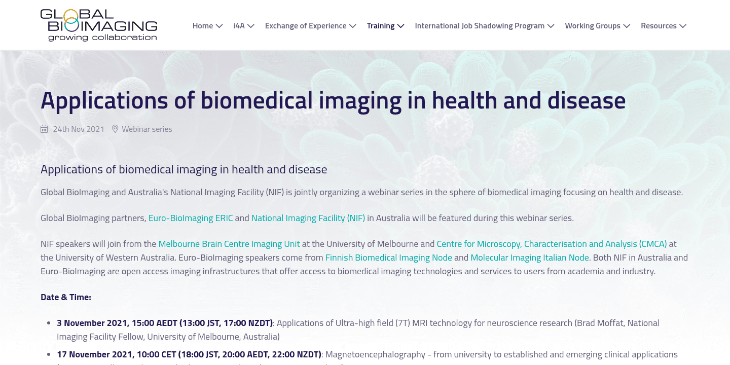 Applications of biomedical imaging in health and disease | Global ...