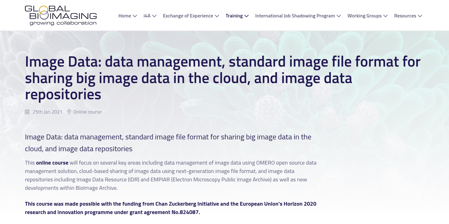 Image Data: data management, standard image file format for sharing big ...