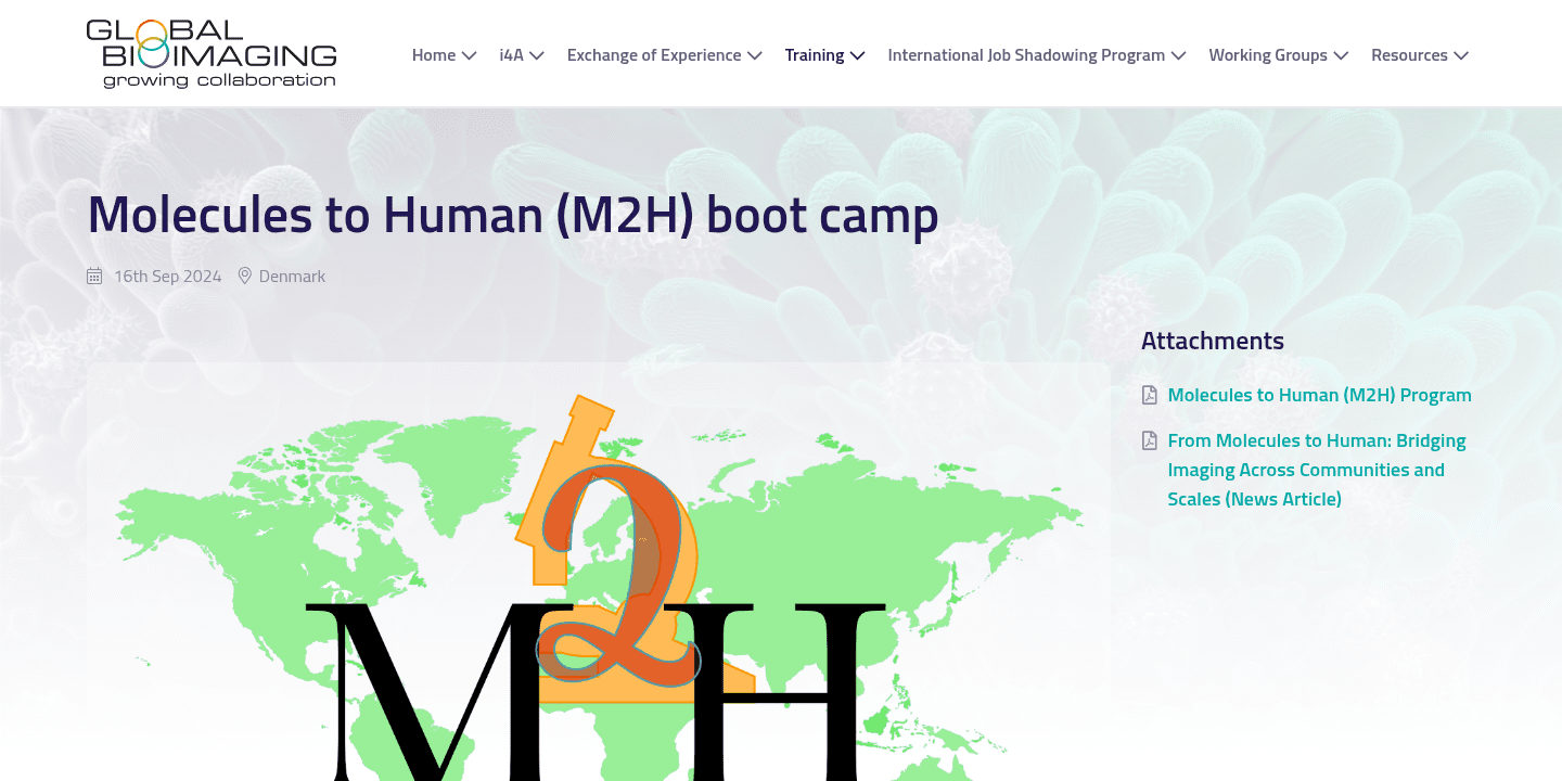 Molecules to Human (M2H) boot camp | Global BioImaging