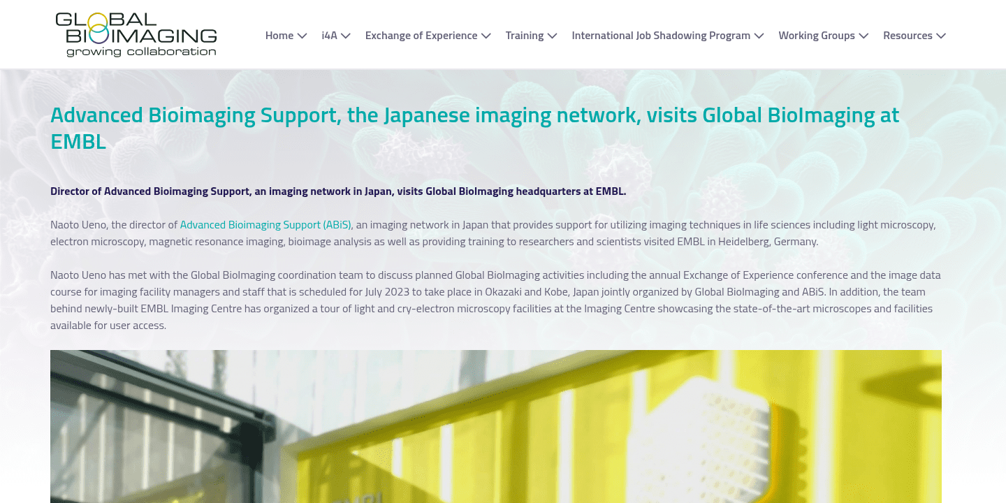 Advanced Bioimaging Support, the Japanese imaging network, visits Global BioImaging at EMBL ...