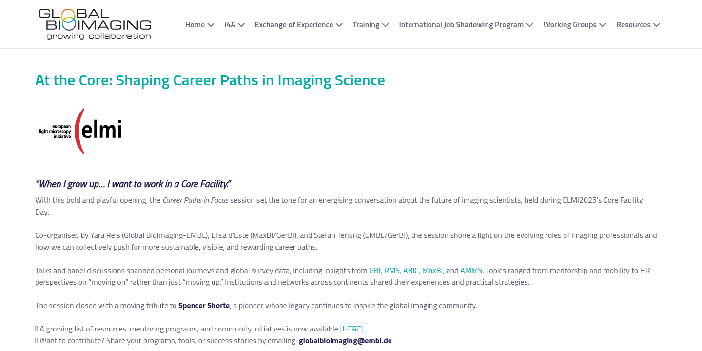 At the Core: Shaping Career Paths in Imaging Science | Global BioImaging