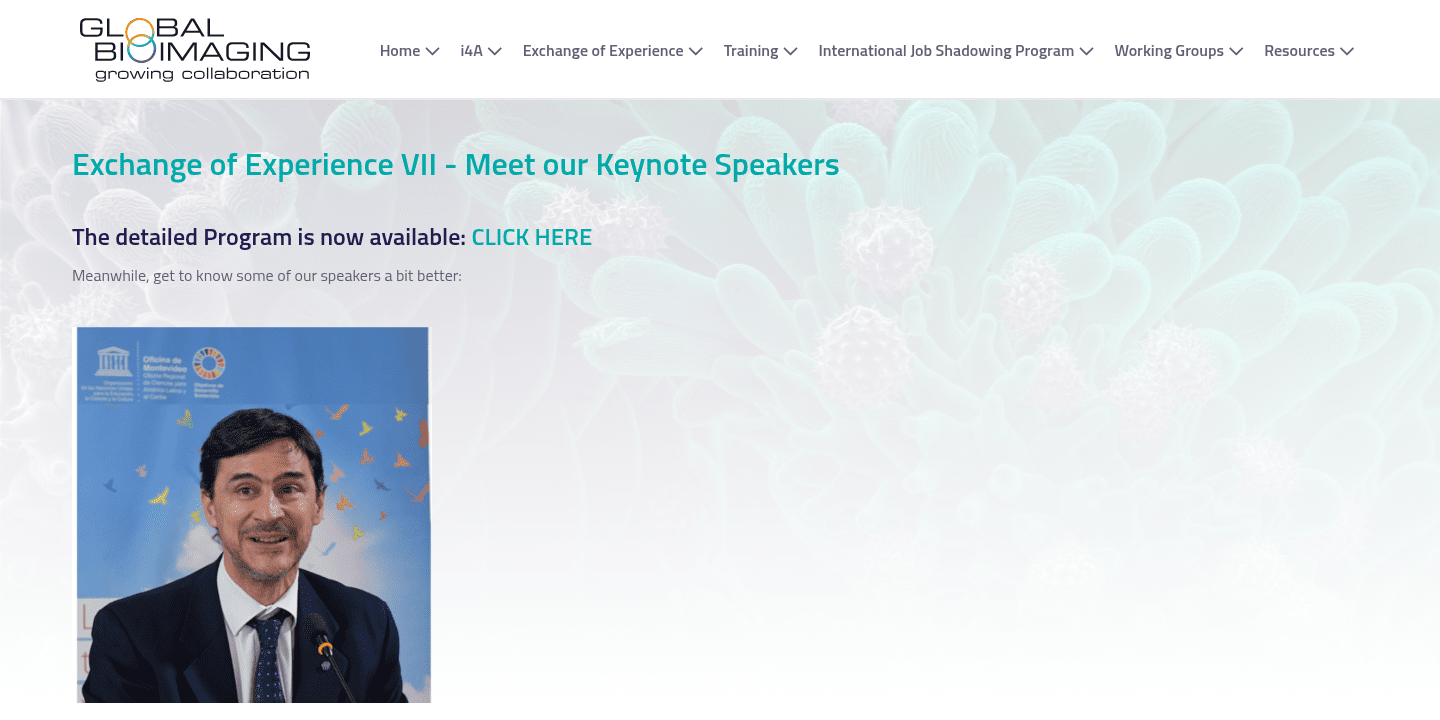 Exchange of Experience VII - Meet our Keynote Speakers | Global BioImaging