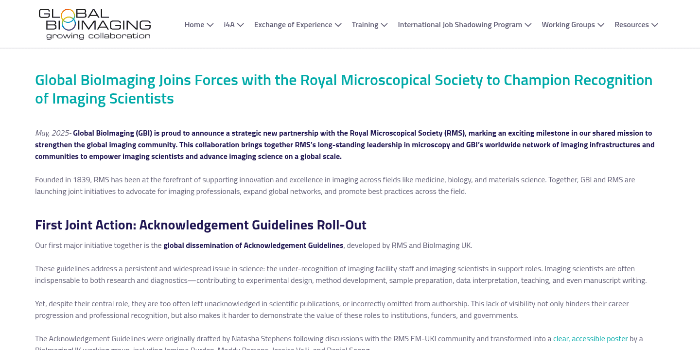 Global BioImaging Joins Forces with the Royal Microscopical Society to ...