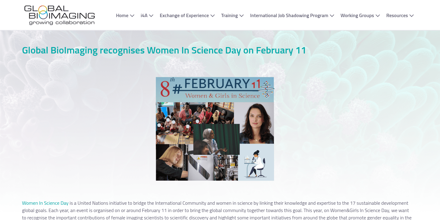 Global BioImaging recognises Women In Science Day on February 11 ...