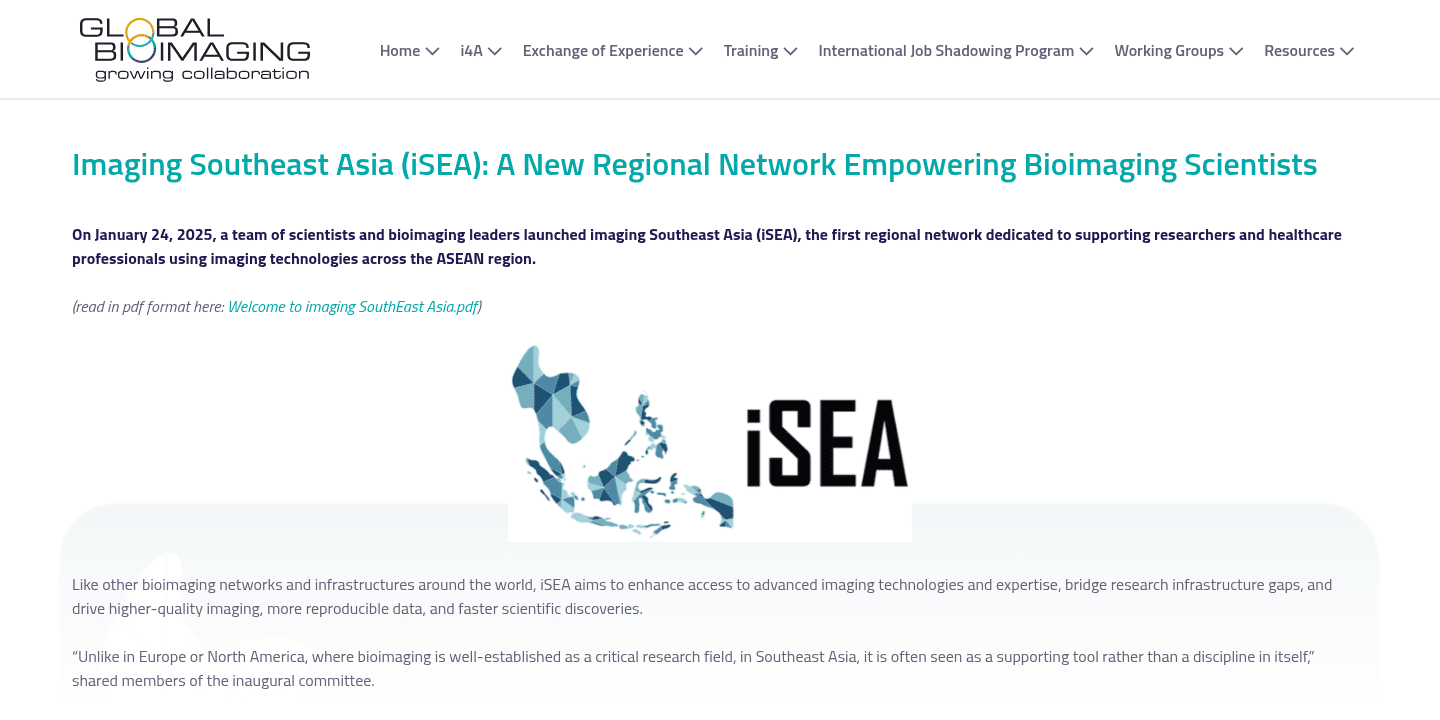 Imaging Southeast Asia (iSEA): A New Regional Network Empowering ...