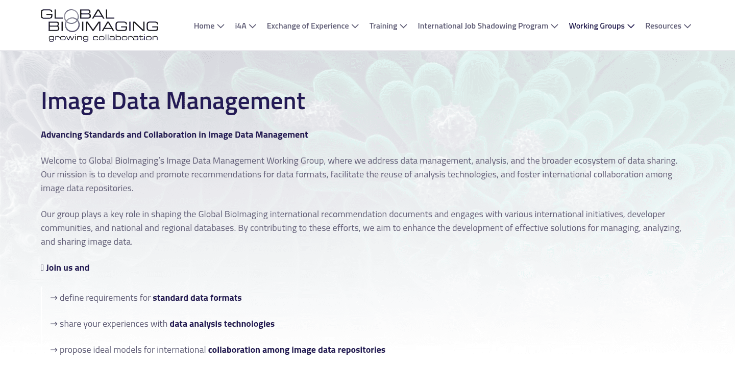 Image Data Management | Global BioImaging