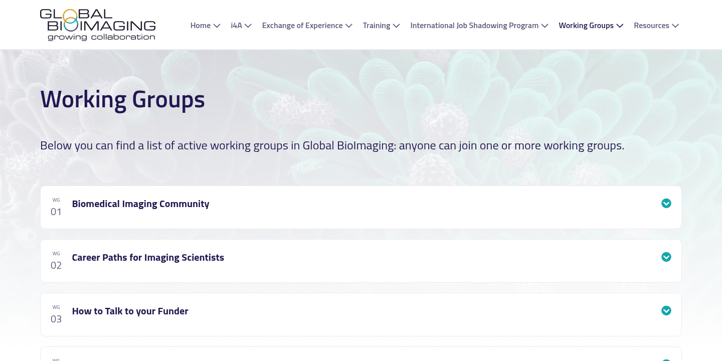 Working Groups | Global BioImaging